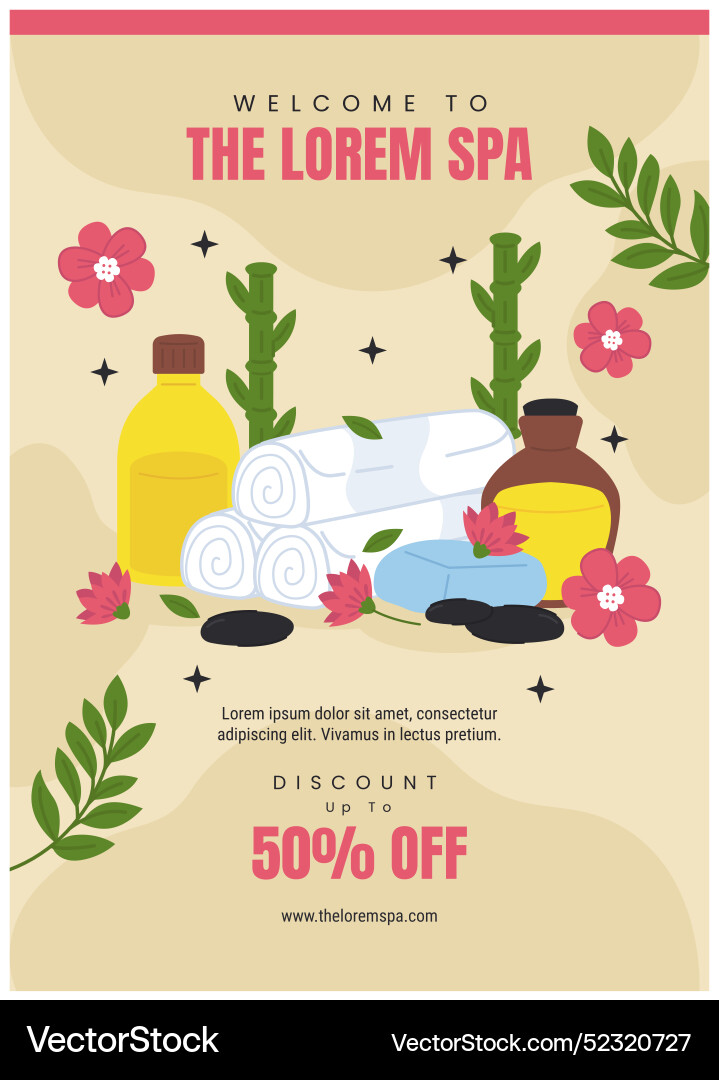 Spa poster design template Royalty Free Vector Image