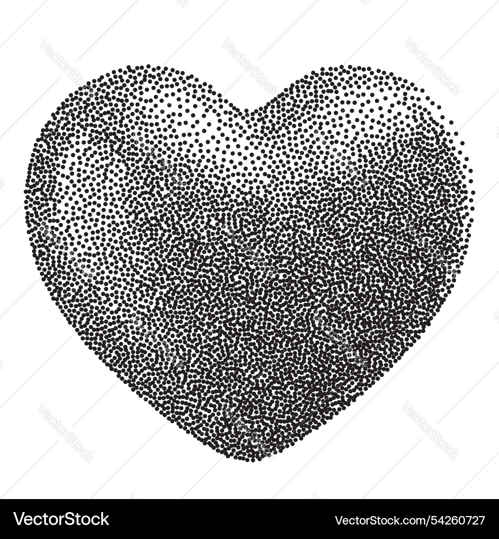 Stipple dotted heart shape for trendy y2k retro Vector Image