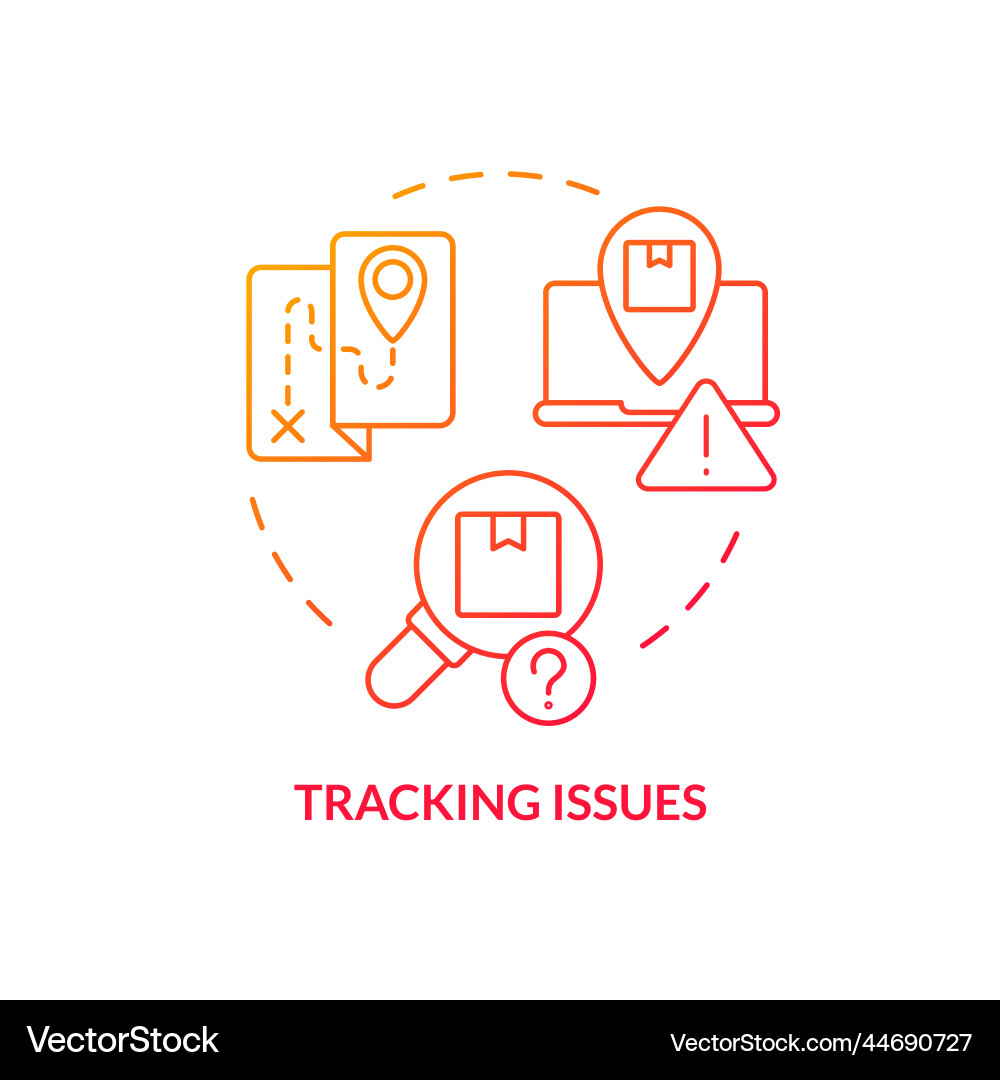 Tracking issues red gradient concept icon Vector Image Tracking issues red gradient concept icon Vector Image