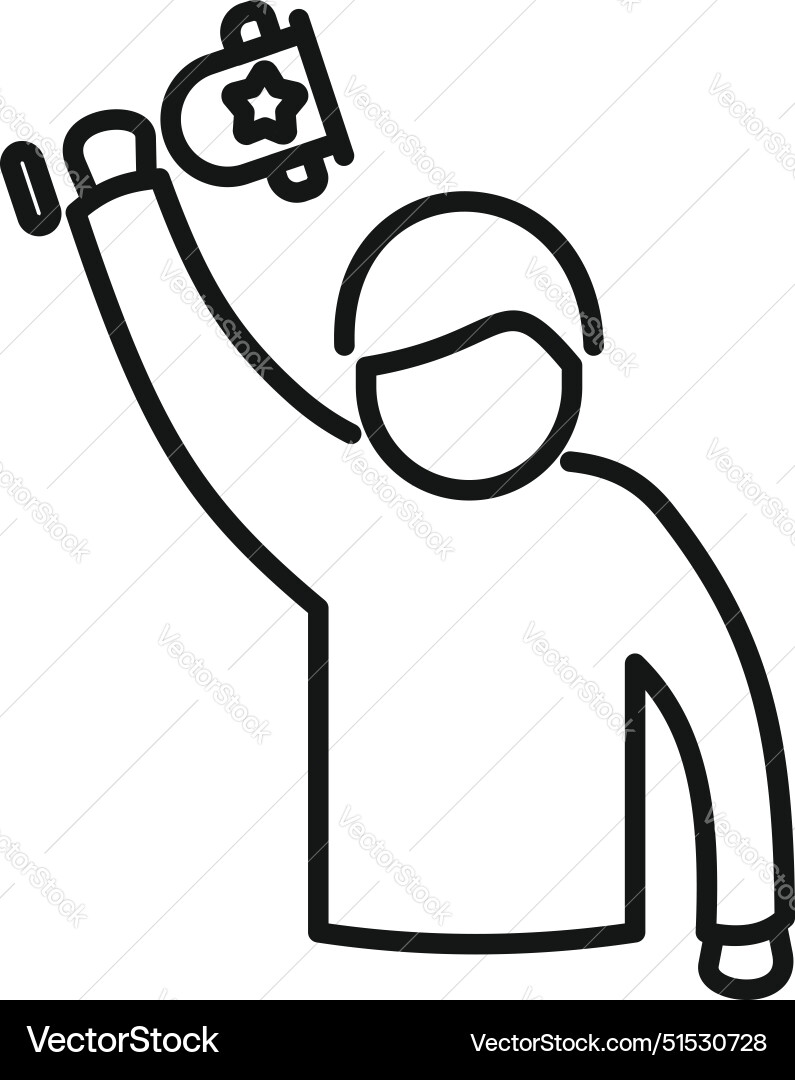 Athlete celebrating winning trophy icon Royalty Free Vector