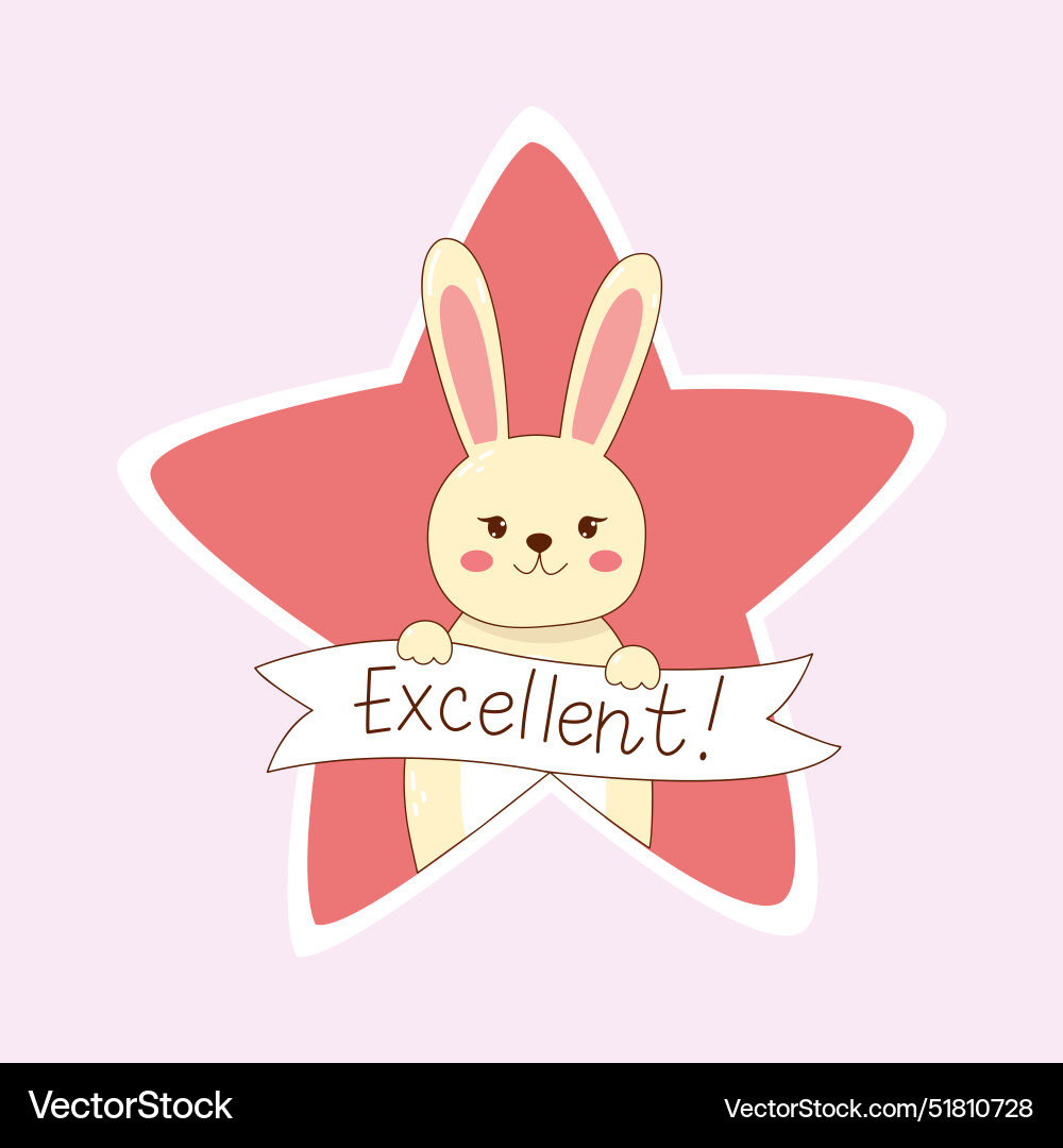 Cartoon good work sticker excellent Royalty Free Vector