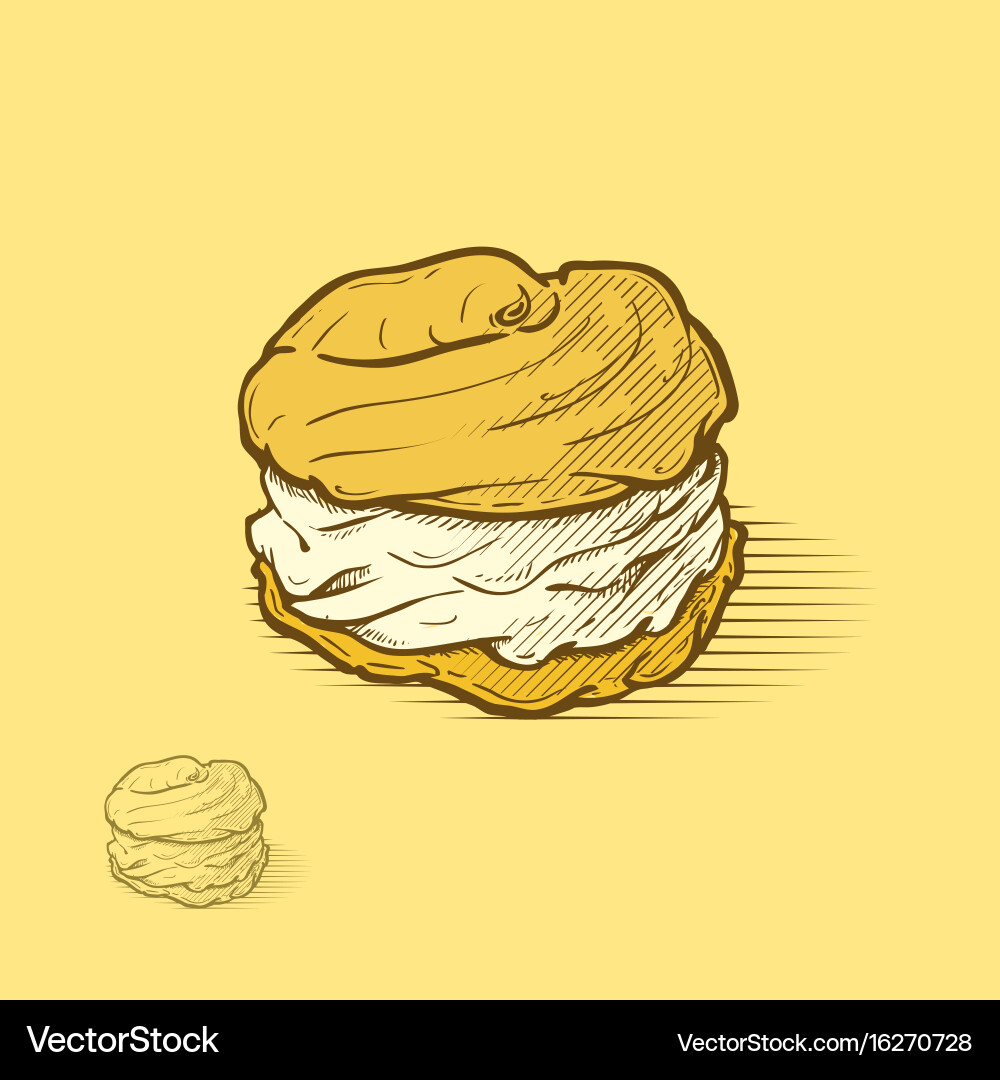 Cream puffs Royalty Free Vector Image - VectorStock