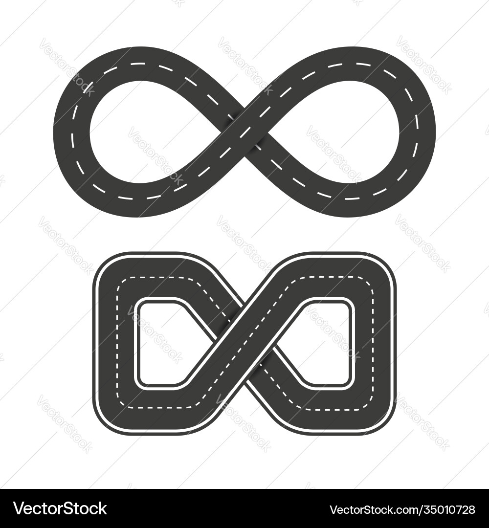 Endless road with a markings flat style Royalty Free Vector