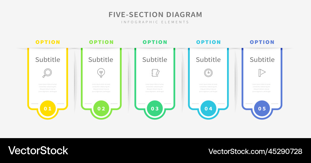 Five section infographic diagram Royalty Free Vector Image