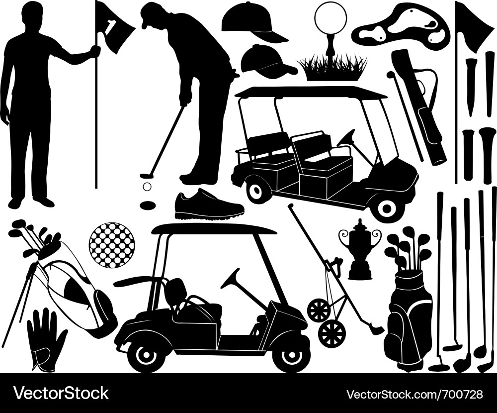 Golf set Royalty Free Vector Image - VectorStock
