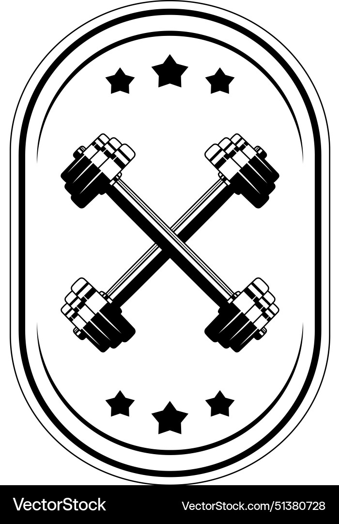 Gym emblem weight Royalty Free Vector Image - VectorStock