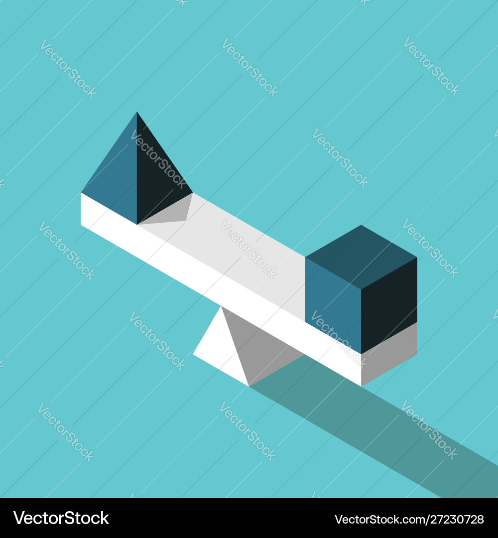 Isometric Pyramid Balance Scale Royalty Free Vector Image