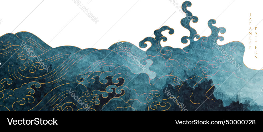 Japanese background with watercolor texture Vector Image