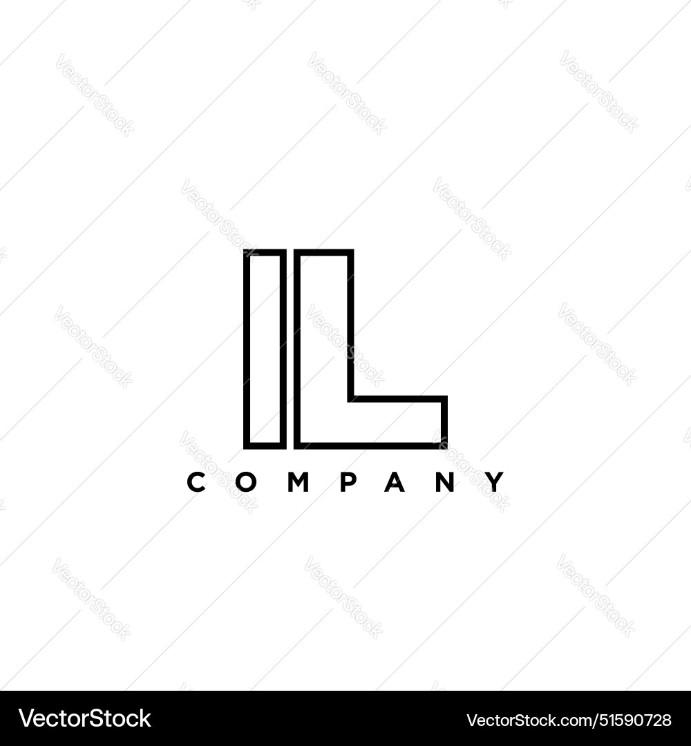 Letter i and l il logo design template minimal Vector Image