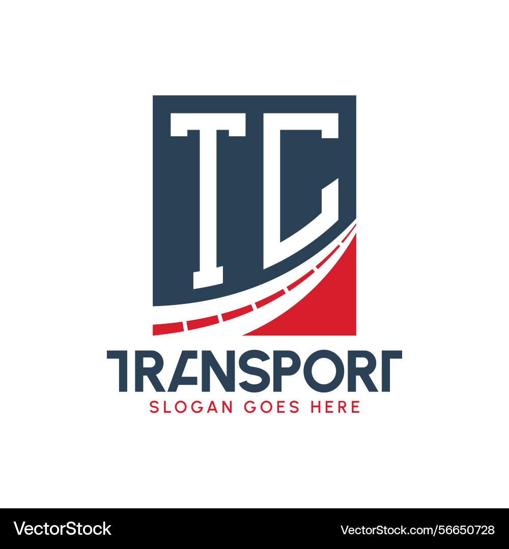 Letter tc transport logo design modern road Vector Image