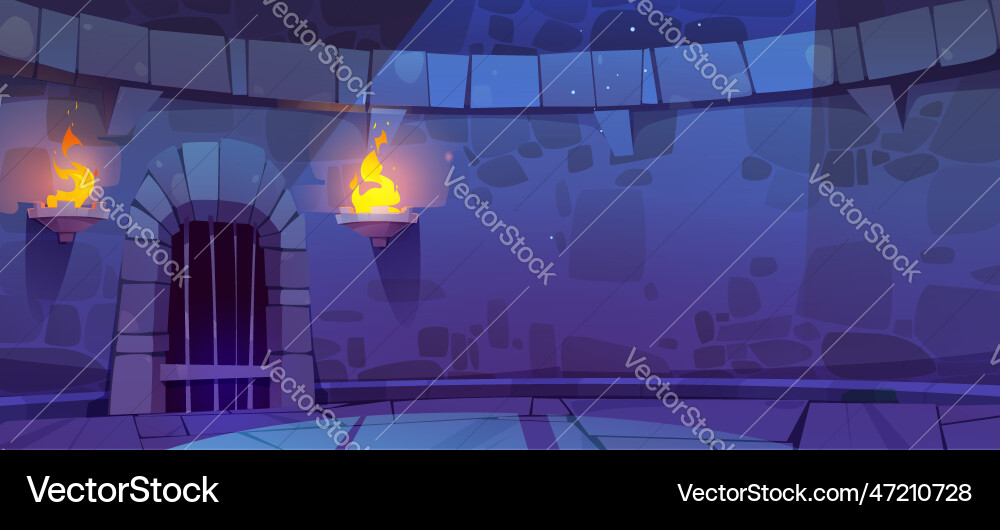 Medieval castle dungeon wall game cartoon Vector Image