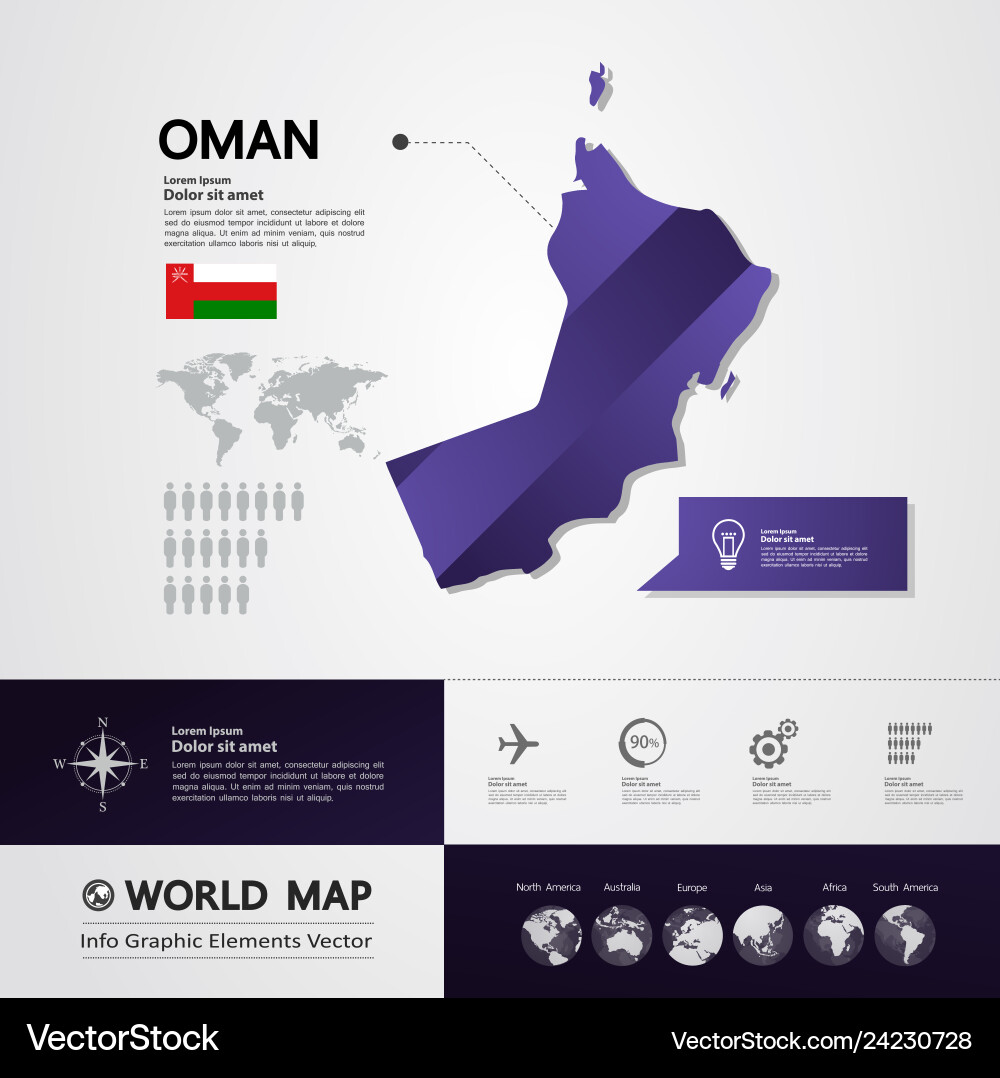 Oman map Royalty Free Vector Image - VectorStock