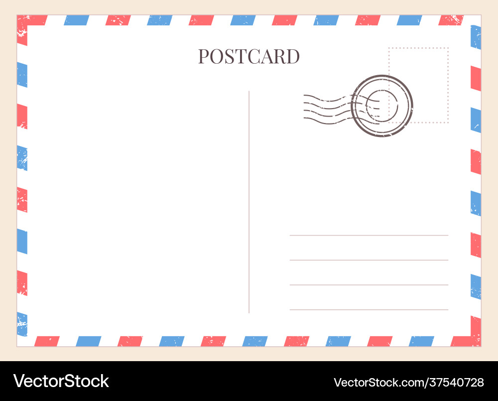 Postcard template paper blank postal card Vector Image