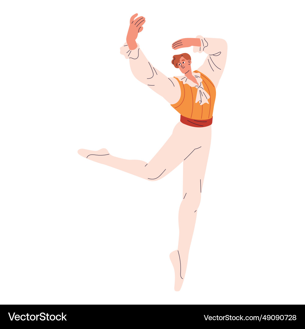 Professional ballet dancer perform in theater Vector Image