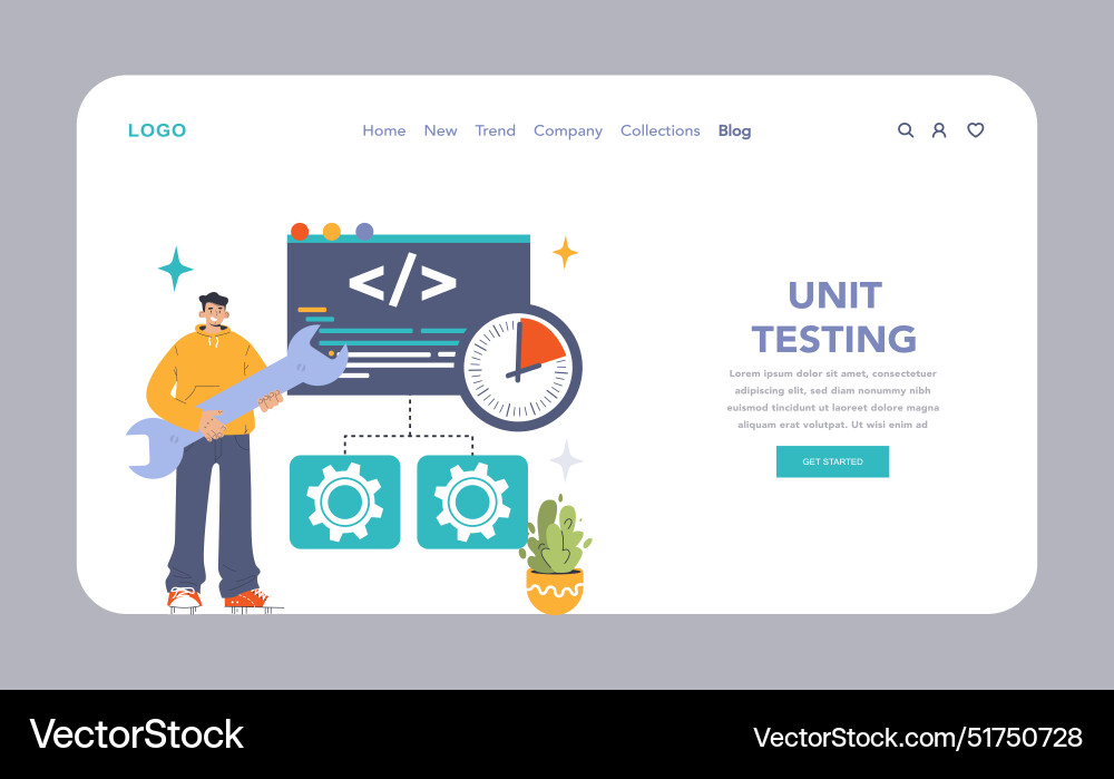 Software testing web banner or landing page code Vector Image Software testing web banner or landing page code Vector Image