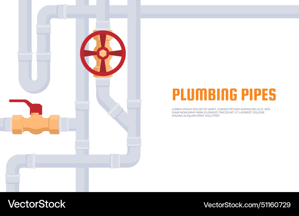 Banner with pipes laid on the background spare Vector Image