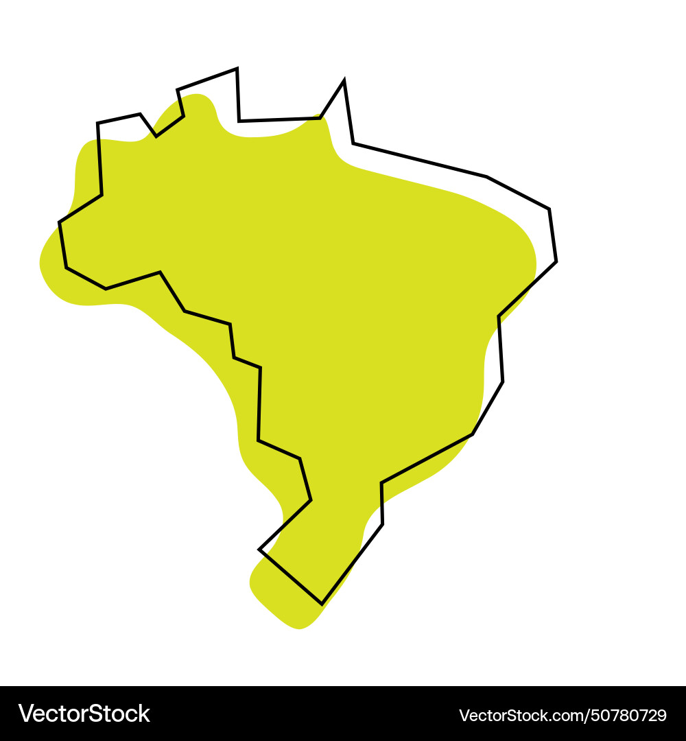 Brazil simplified map Royalty Free Vector Image