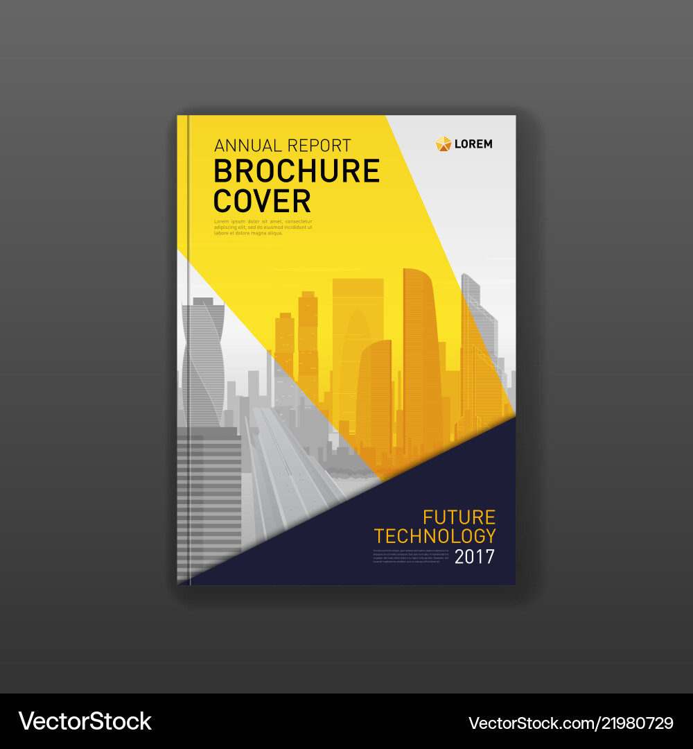 Brochure cover design template for construction Vector Image