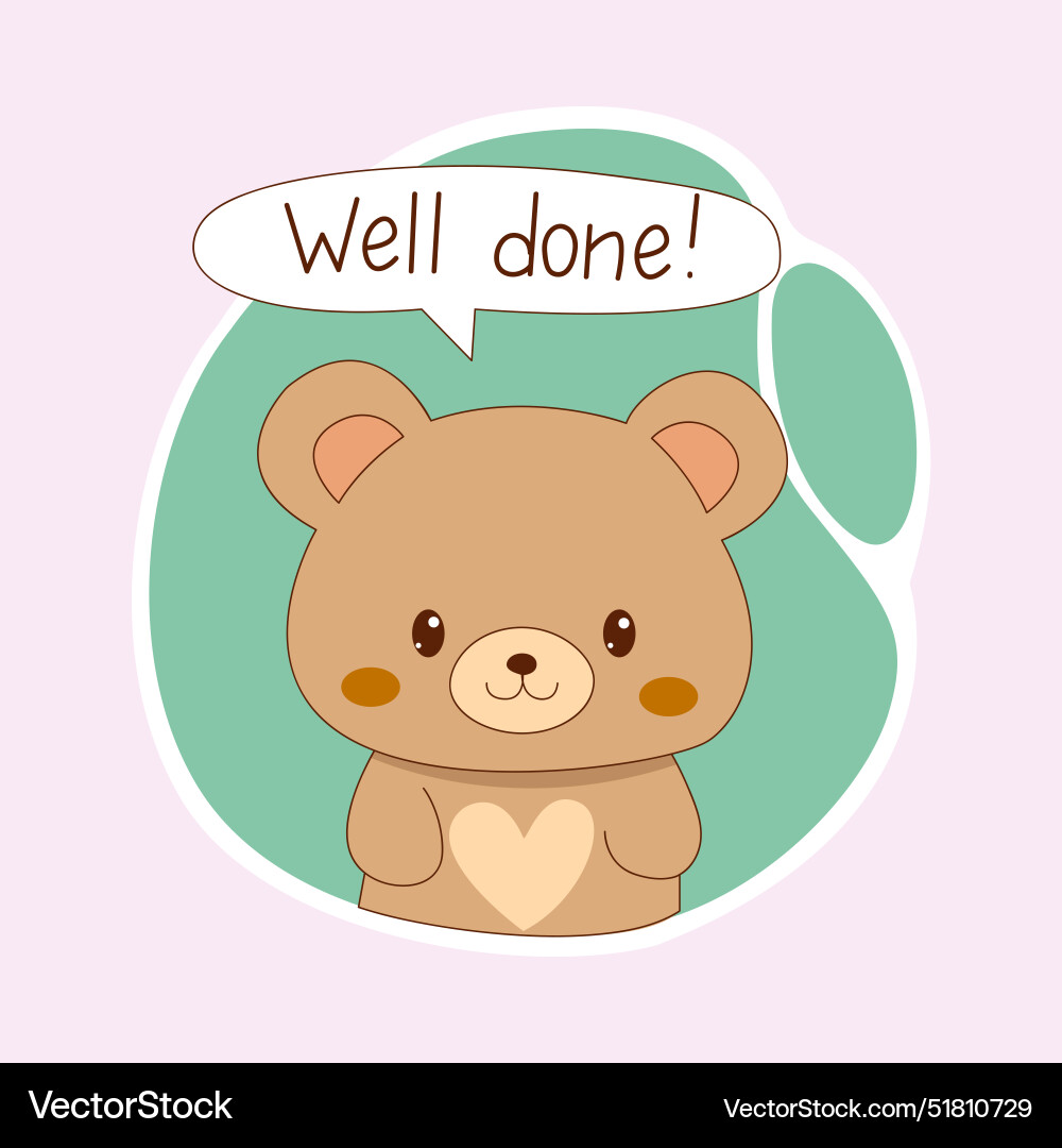 Cartoon good work sticker well done Royalty Free Vector