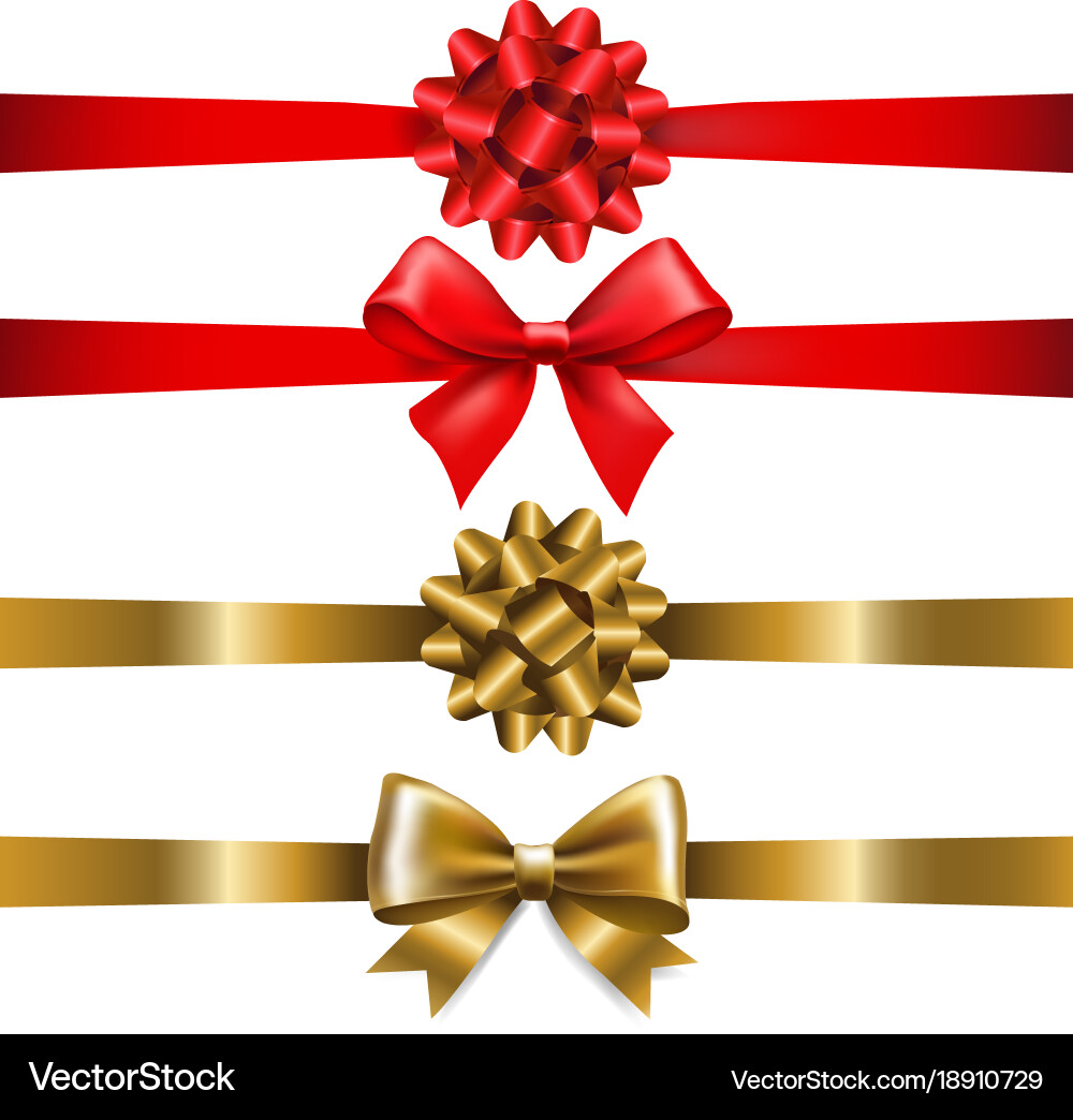 Elegant Ribbon Bow Set Royalty Free Vector Image