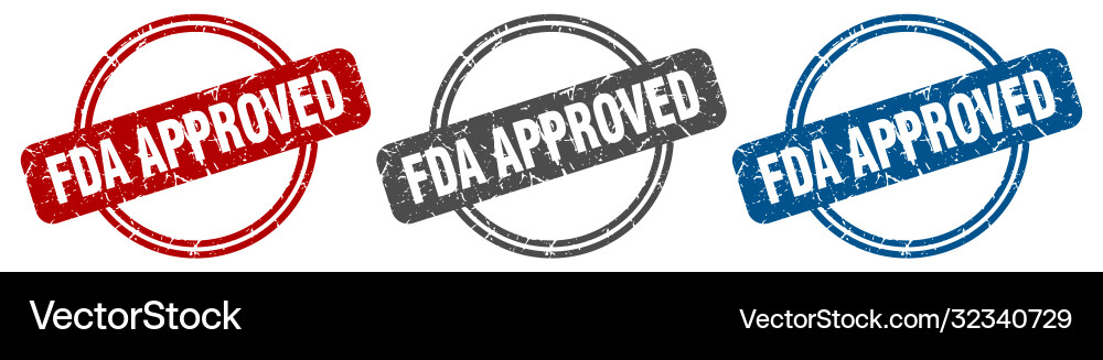 Fda approved stamp sign Royalty Free Vector Image