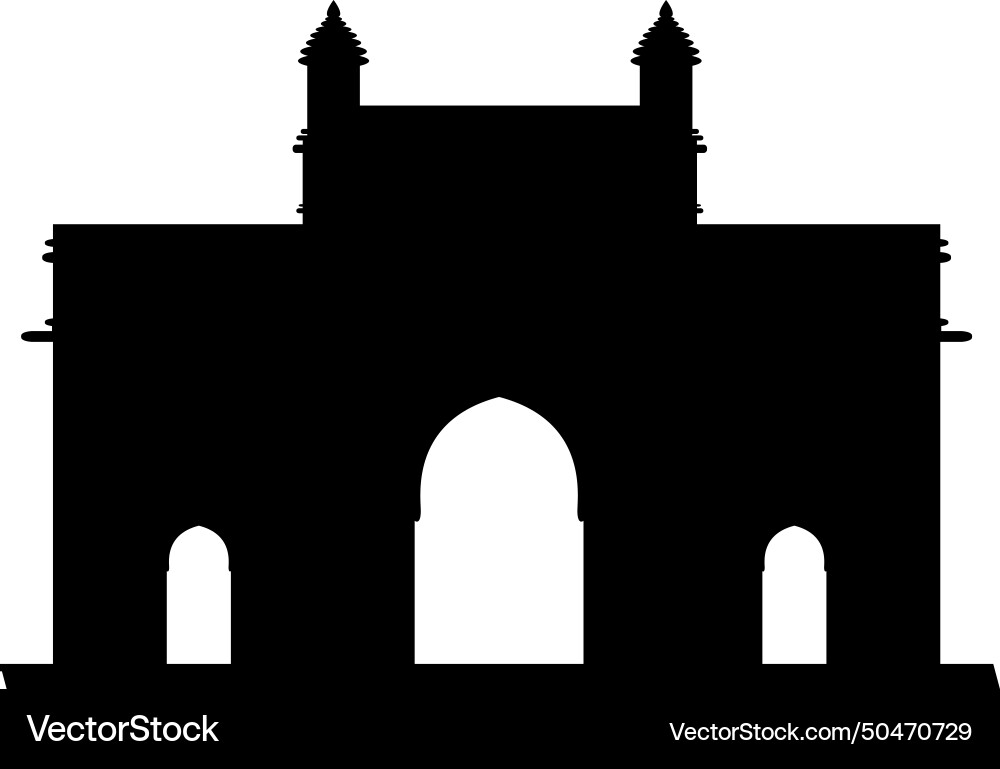 Gateway of india silhouette Royalty Free Vector Image