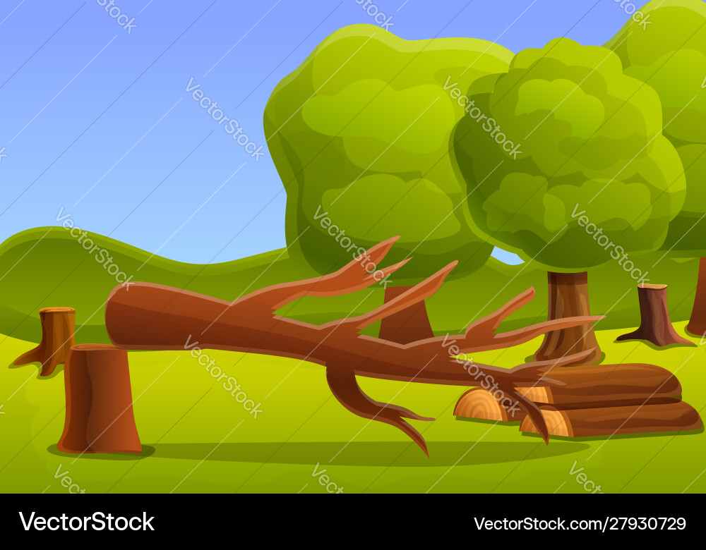 Landscape deforestation concept banner cartoon Vector Image