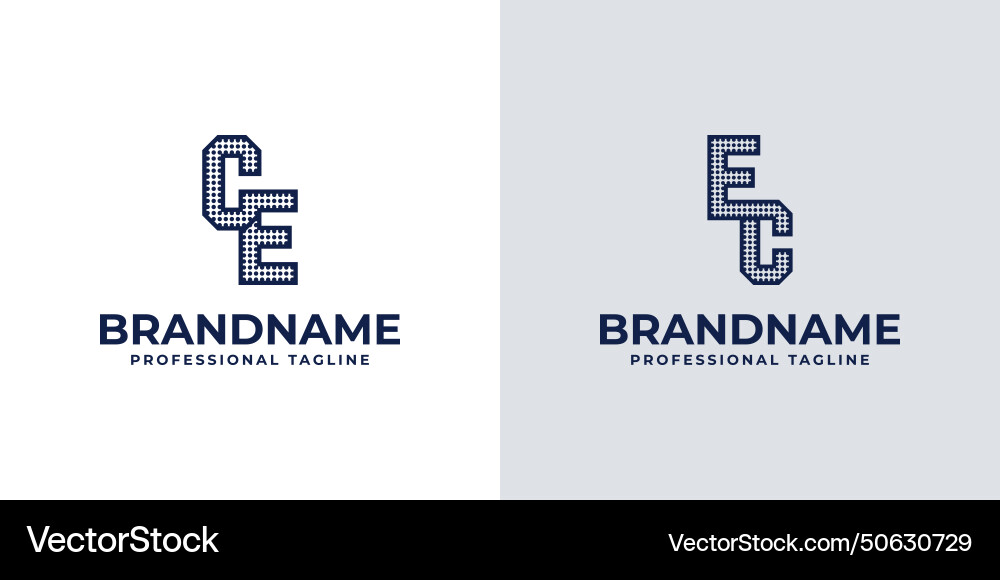 Letters ce and ec dot monogram logo suitable Vector Image
