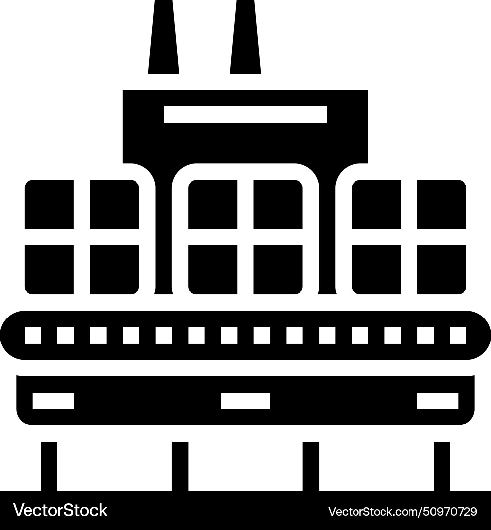 Material recovery facility mrf glyph icon Vector Image