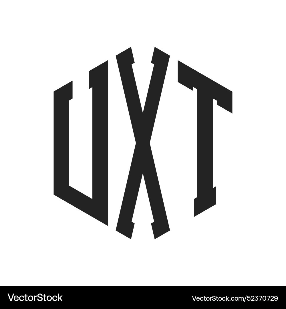 Uxt logo design initial letter monogram Royalty Free Vector