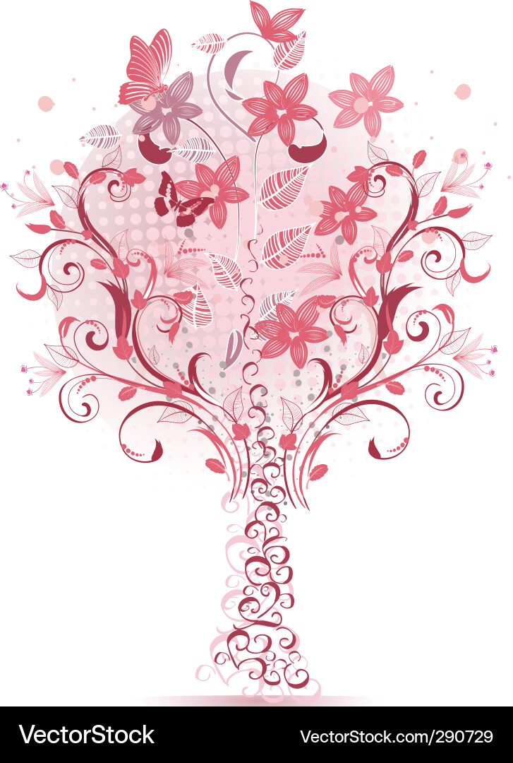 Vintage tree Royalty Free Vector Image - VectorStock