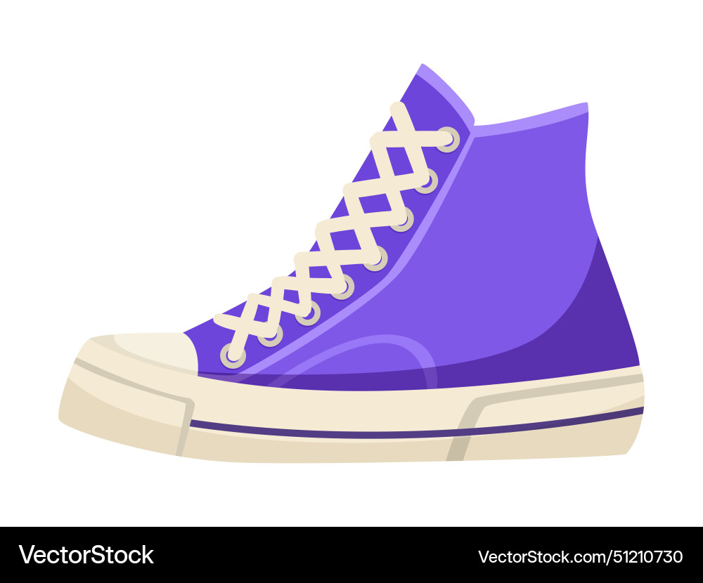 A of purple high-top sneaker Royalty Free Vector Image