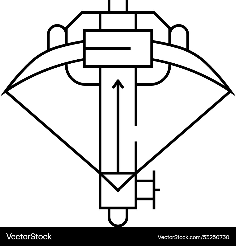 Ballista crossbow line icon Royalty Free Vector Image