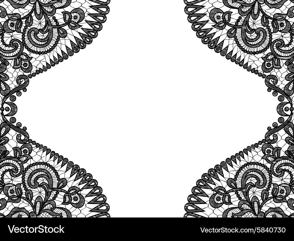 Black lace frame Royalty Free Vector Image - VectorStock