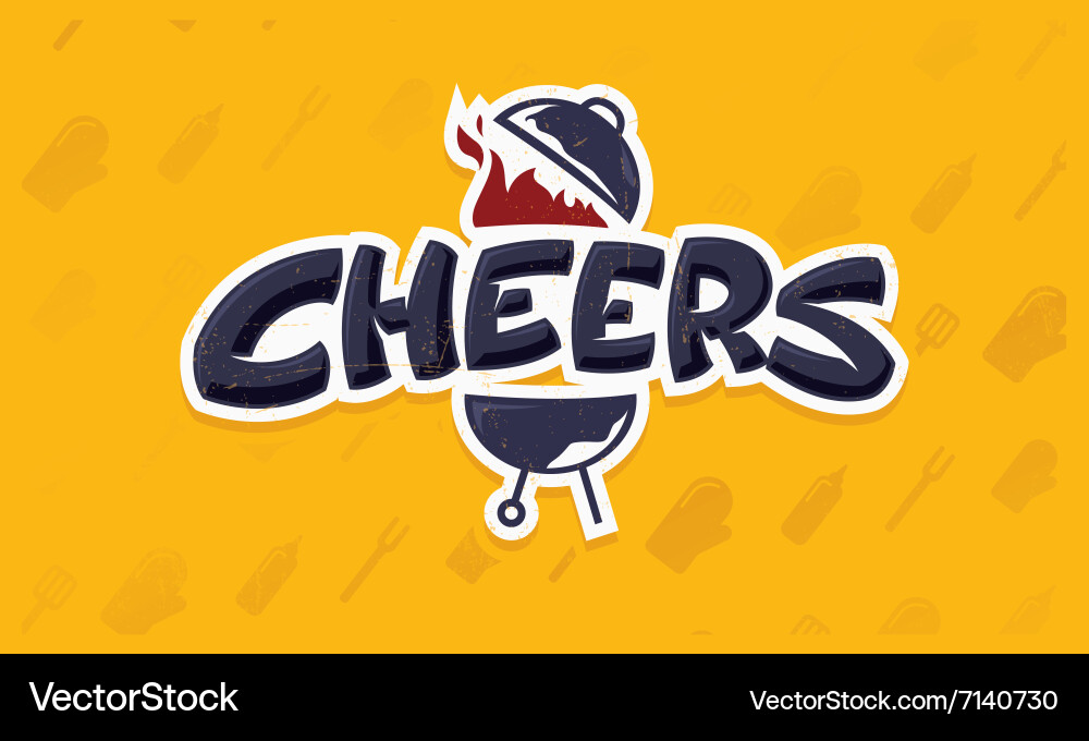 Cheers lettering logo sketch Royalty Free Vector Image