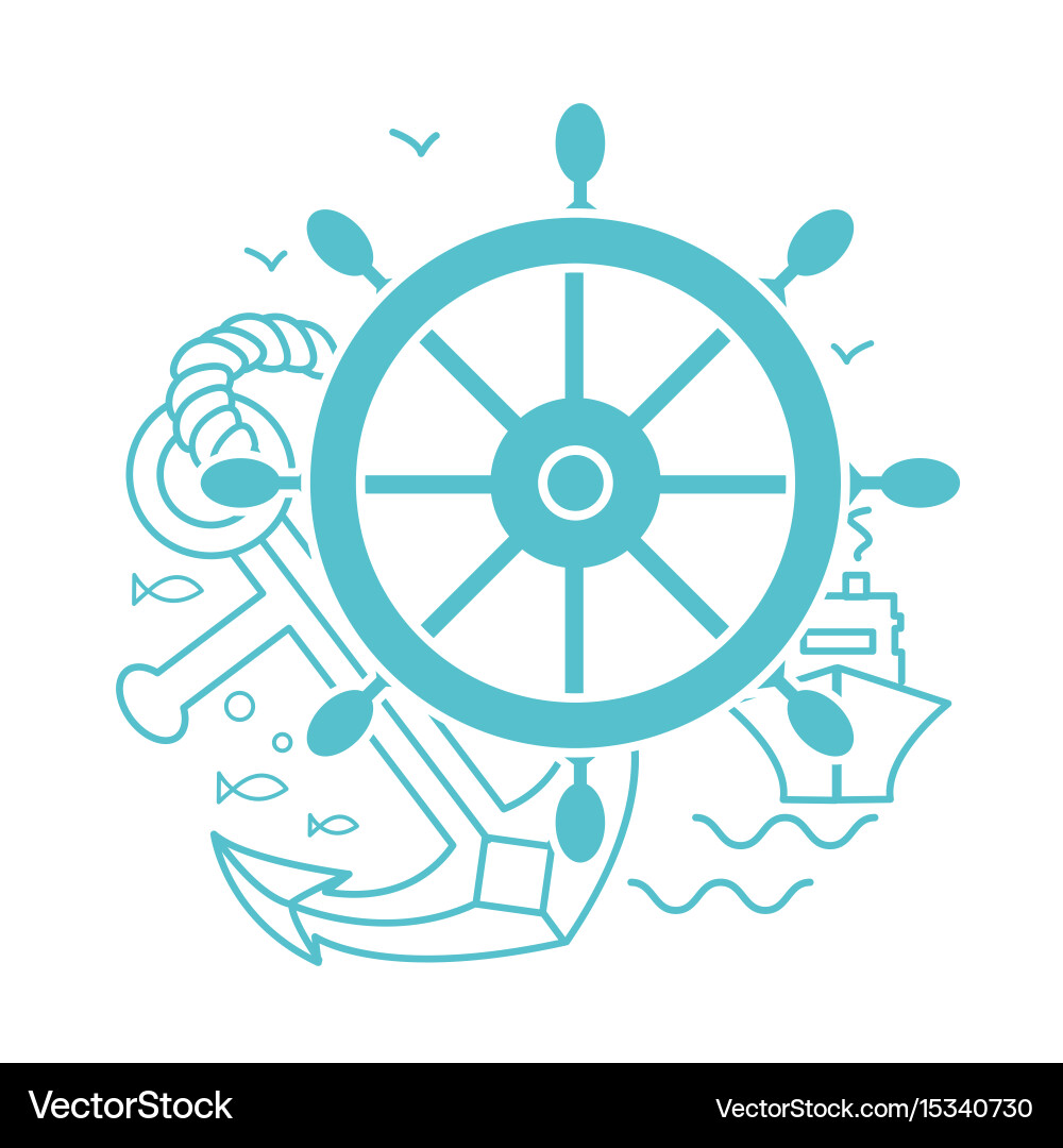 Concept of seafaring icon Royalty Free Vector Image