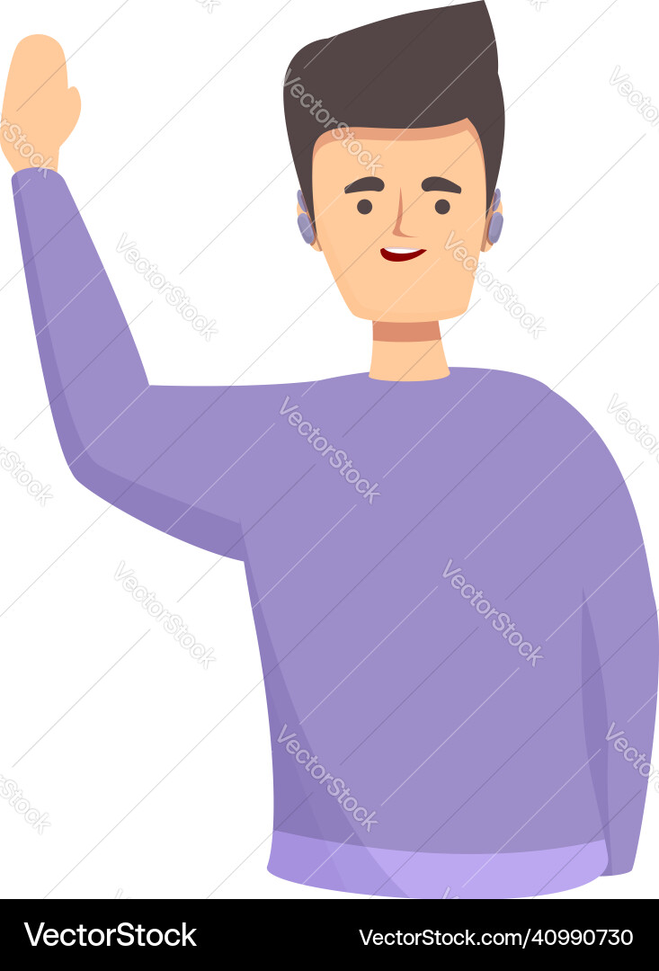 Deaf person icon cartoon worker listen Royalty Free Vector