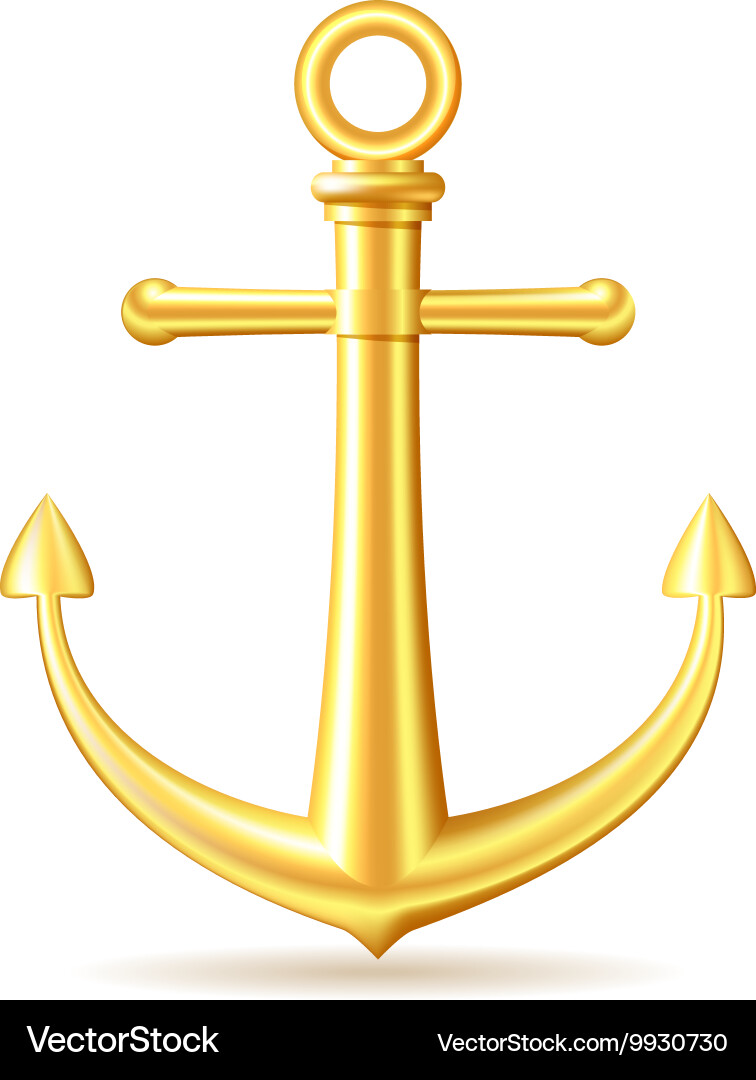 Elegant Gold Anchor Royalty Free Vector Image - VectorStock