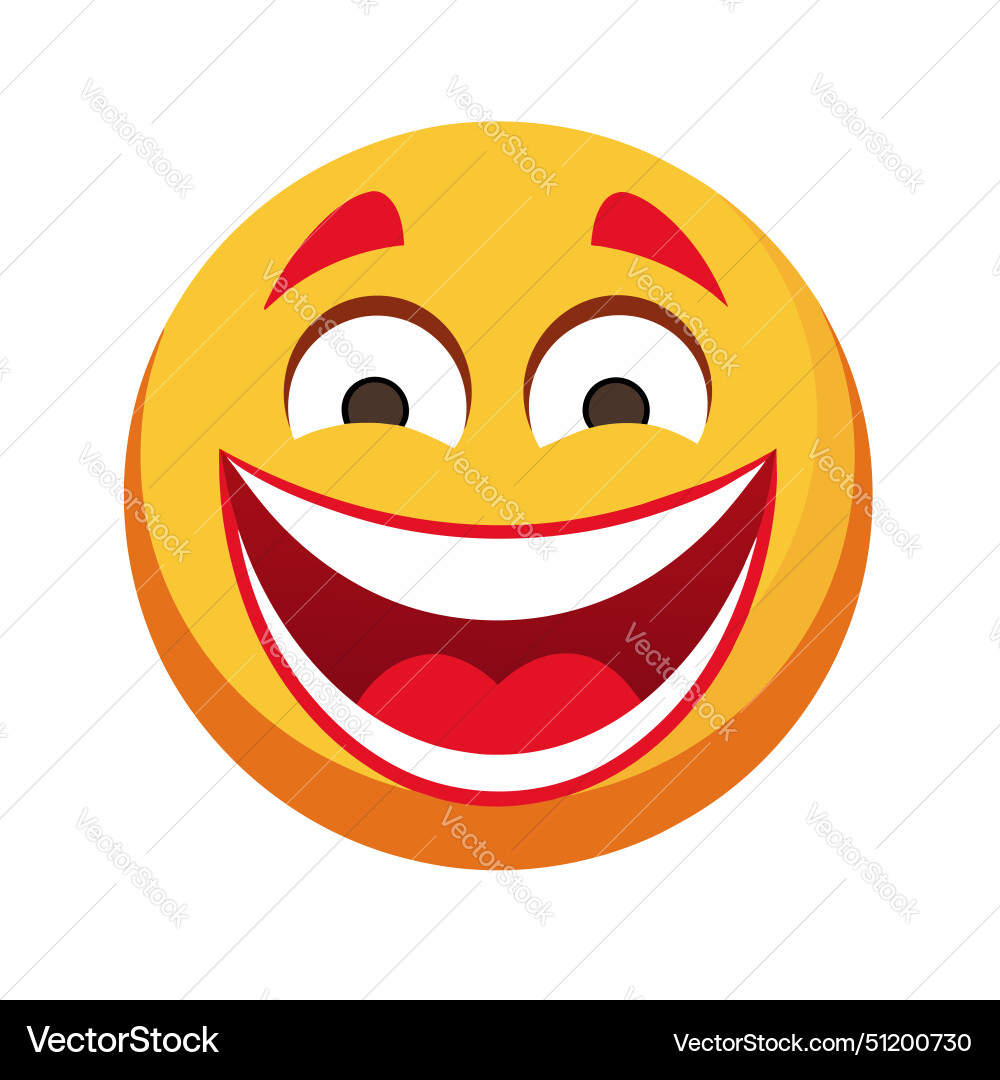 Emoticon with big toothy smile Royalty Free Vector Image