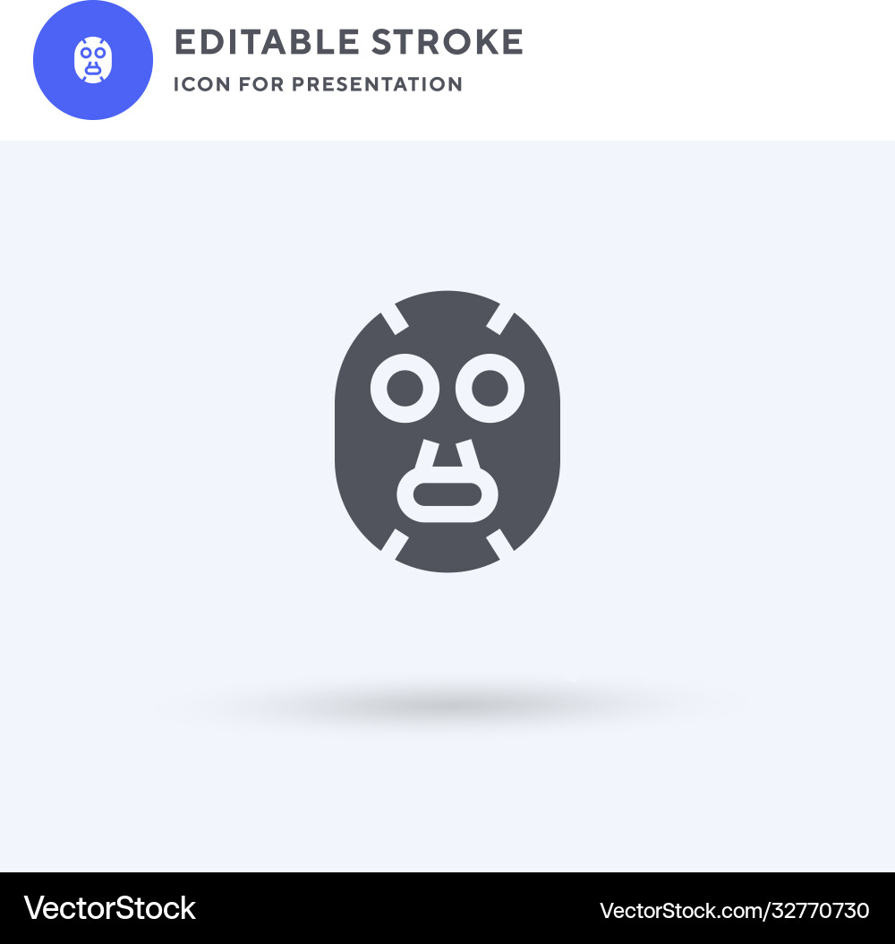 Face mask icon filled flat sign solid Royalty Free Vector