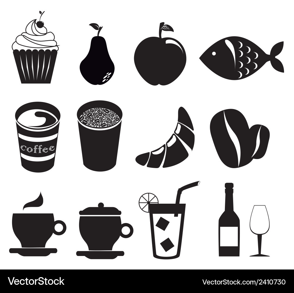 Food icons over white background Royalty Free Vector Image