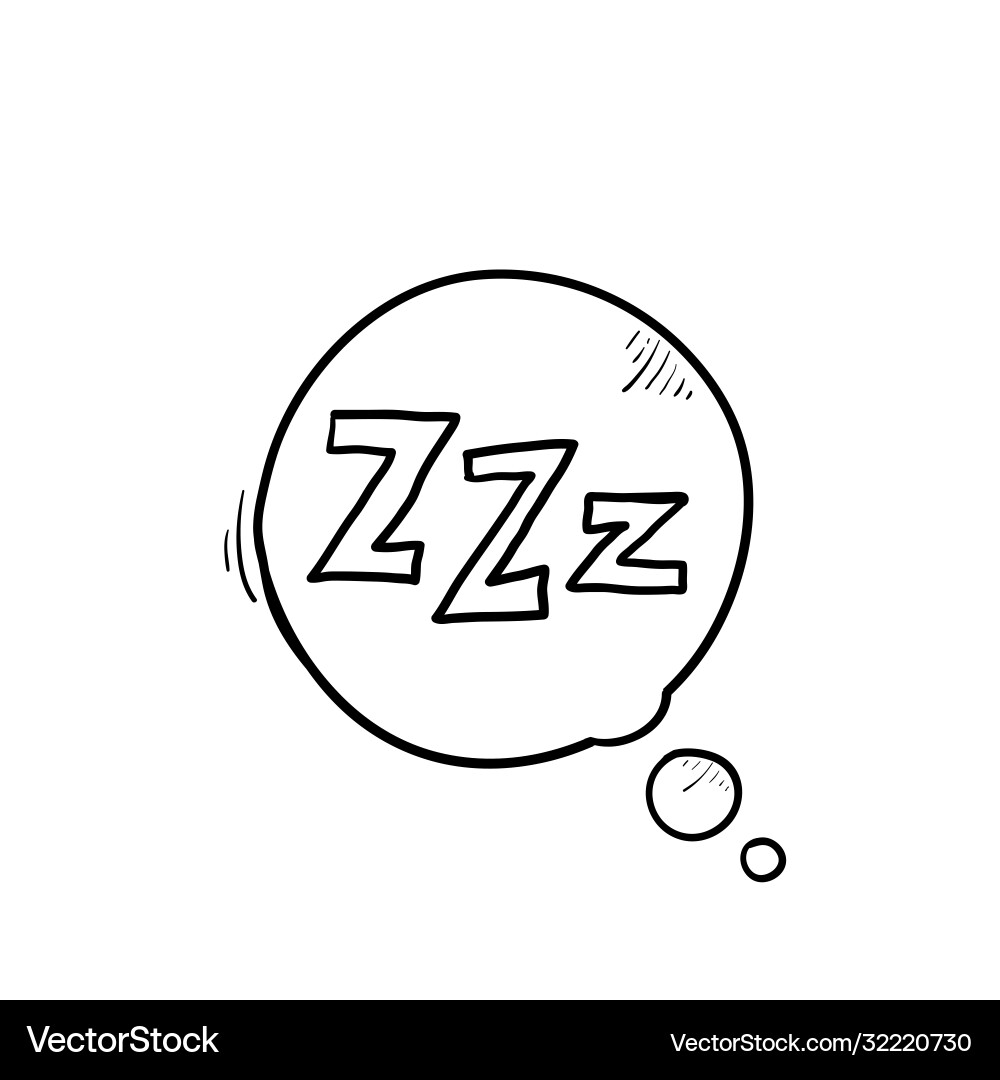 Hand drawn zzz symbol for doodle sleep Royalty Free Vector