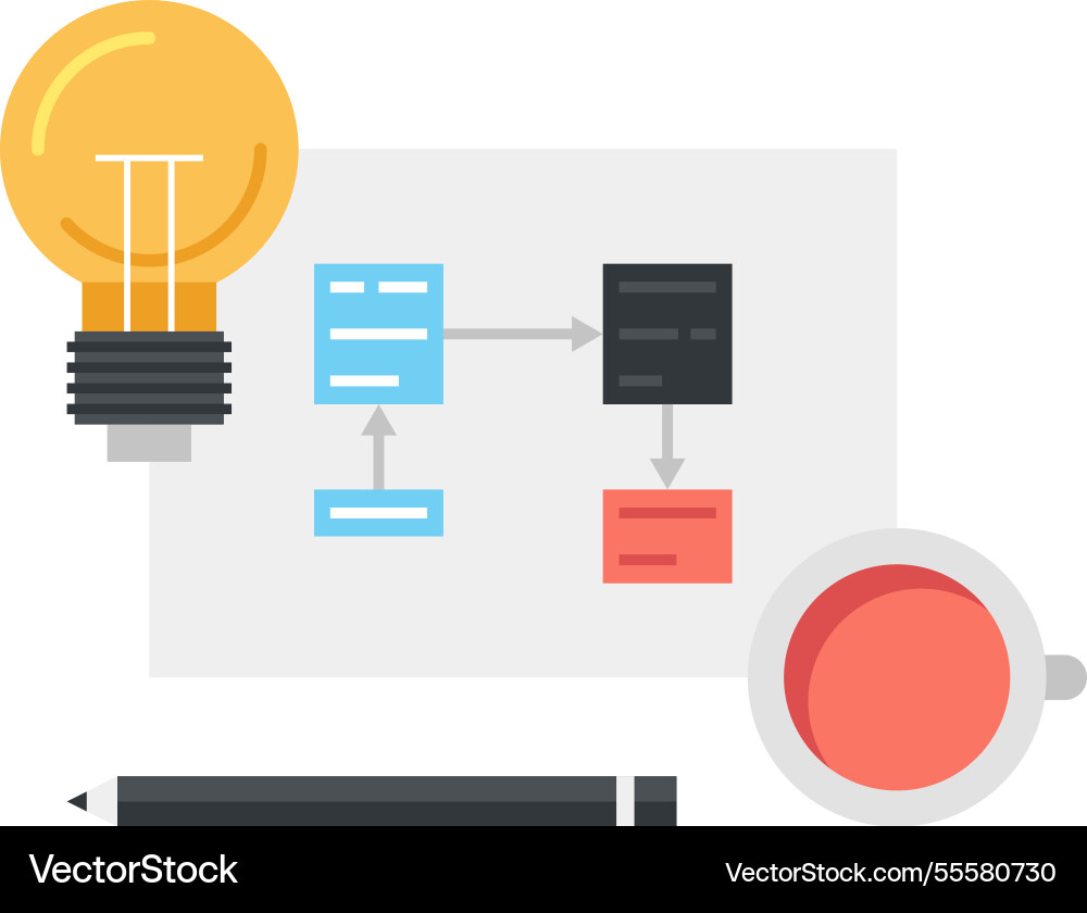 Idea flat web icon concept Royalty Free Vector Image