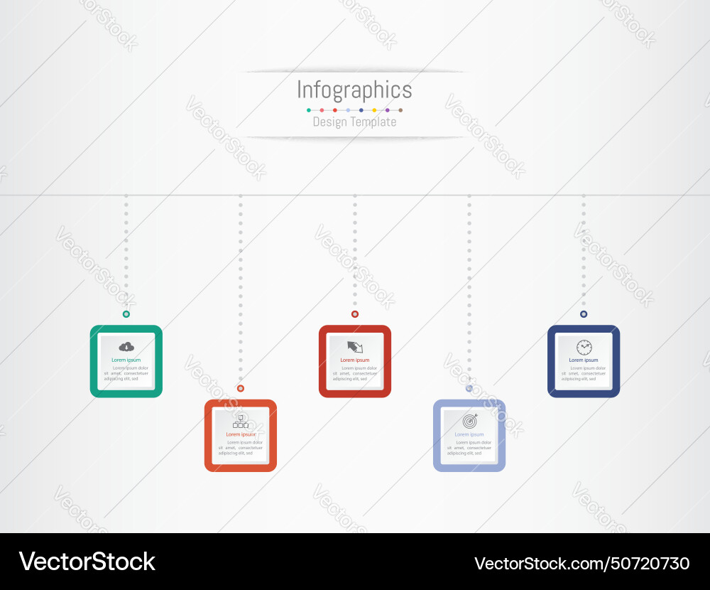 Infographic 5 options design elements Royalty Free Vector
