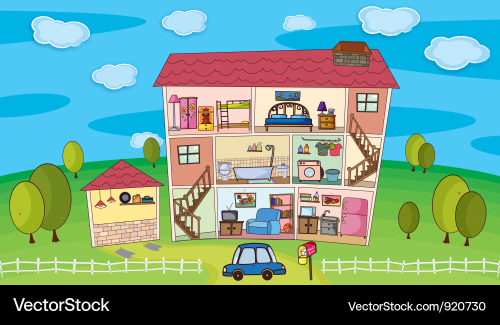 Inside a house Royalty Free Vector Image - VectorStock