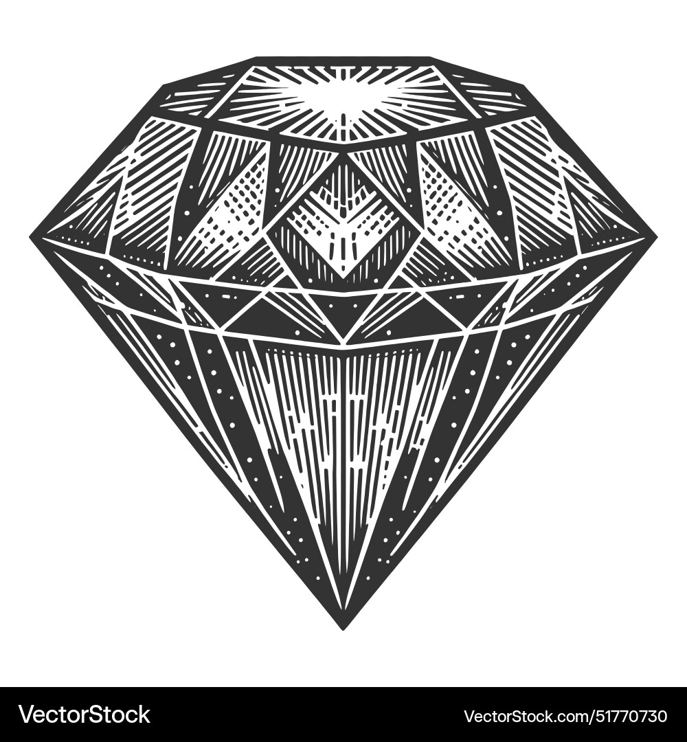 Intricate diamond engraving Royalty Free Vector Image