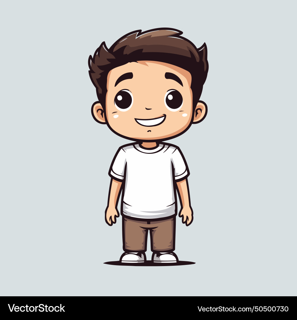 Little boy cartoon character cute Royalty Free Vector Image