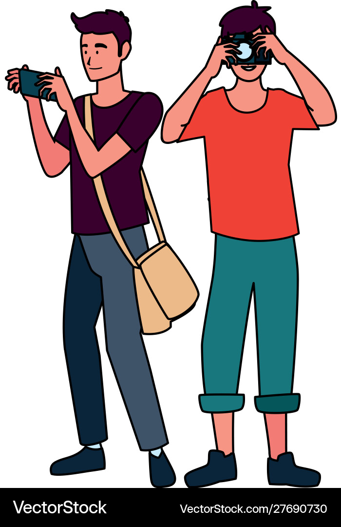 Men taking picture design Royalty Free Vector Image