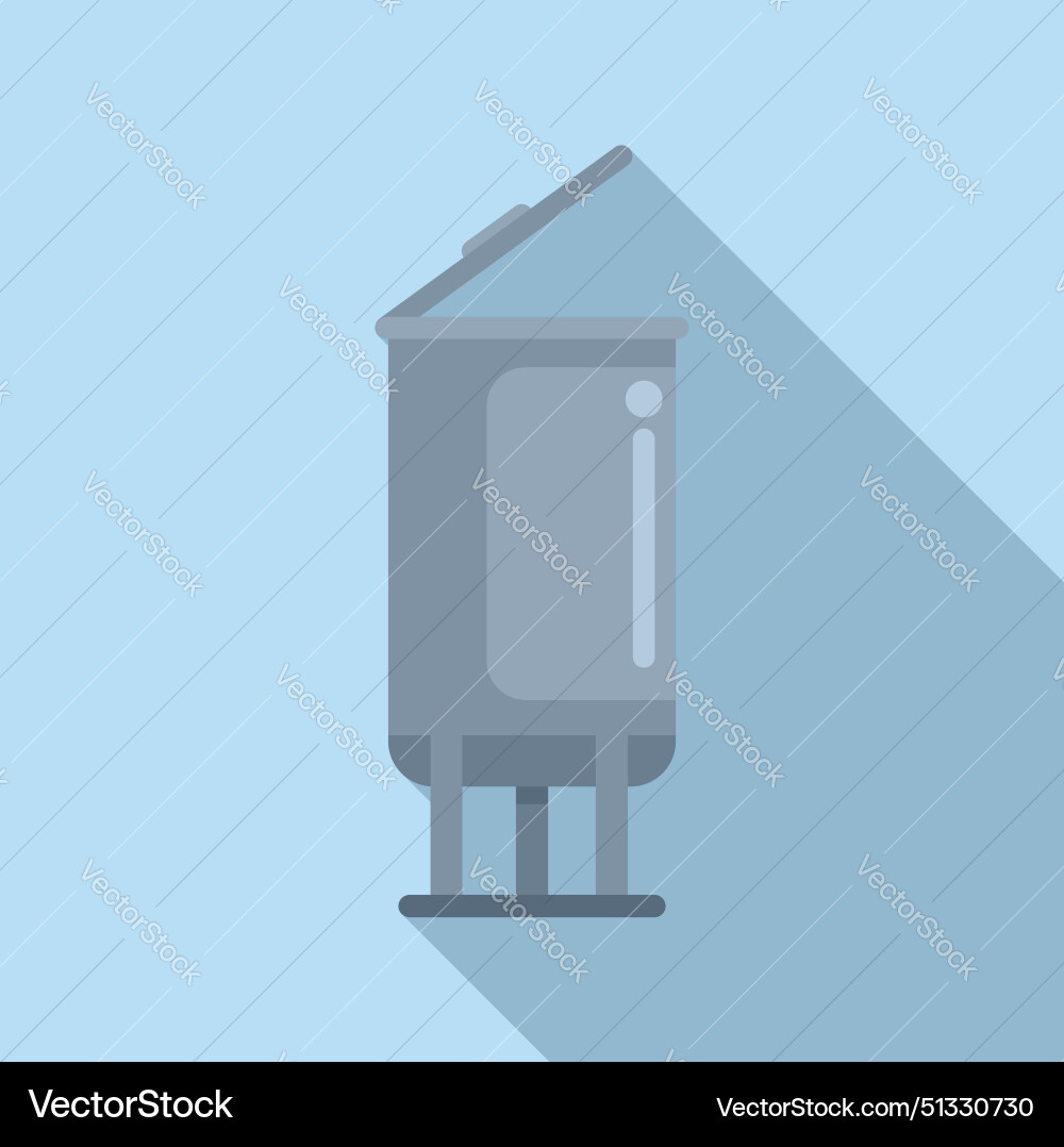 Minimalistic of trash can on blue Royalty Free Vector Image