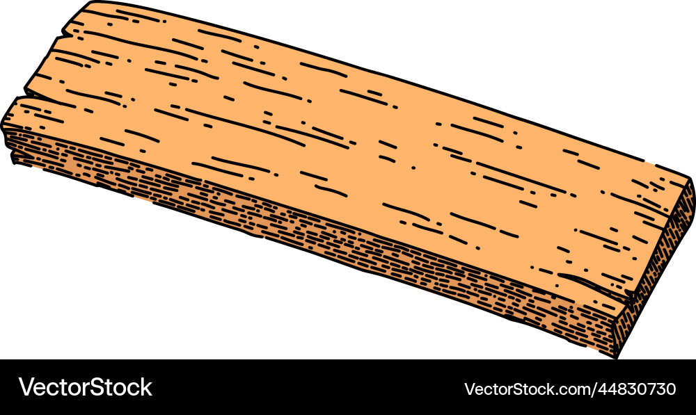 Plank wood sketch hand drawn Royalty Free Vector Image